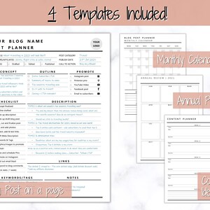 EDITABLE Blog Post Planner Templates! Blogger Bundle! Blog Planner ...