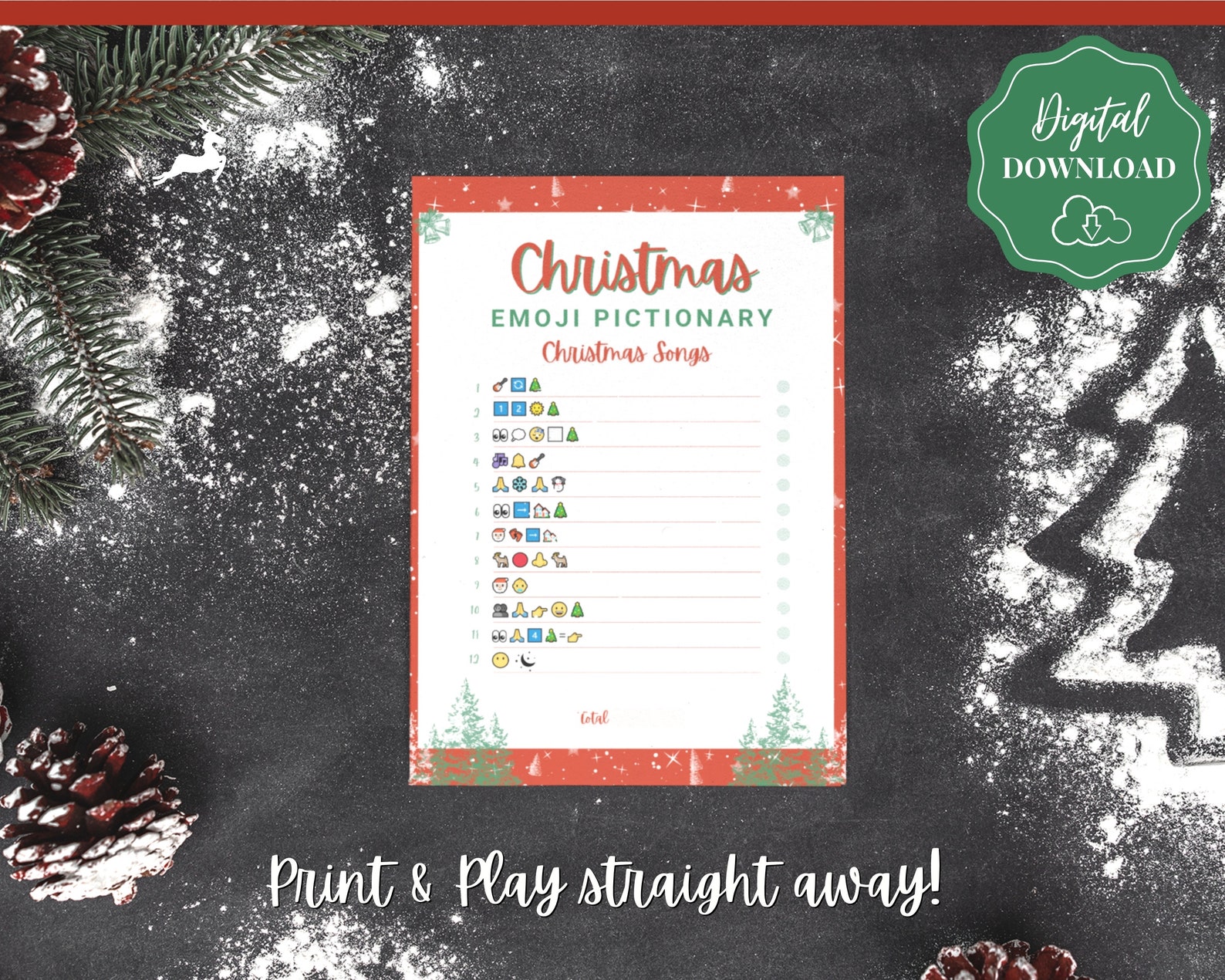 Emoji Pictionary Christmas Party Game. Holiday Games | Etsy