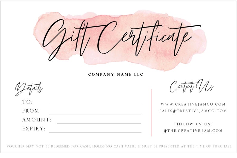 Gift Voucher, Gift Certificate Template. Editable Gift Card Template ...