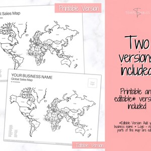 WORLD Sales Map, EDITABLE Etsy Global Sales Tracker, Business Sales Map ...
