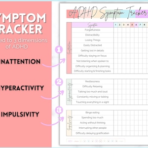 Printable ADHD Trackers for Adults! Monthly Symptom Tracker, Behavior ...