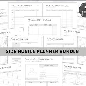 Side Hustle Planner Printable BUNDLE, Small Business Planner, Side ...