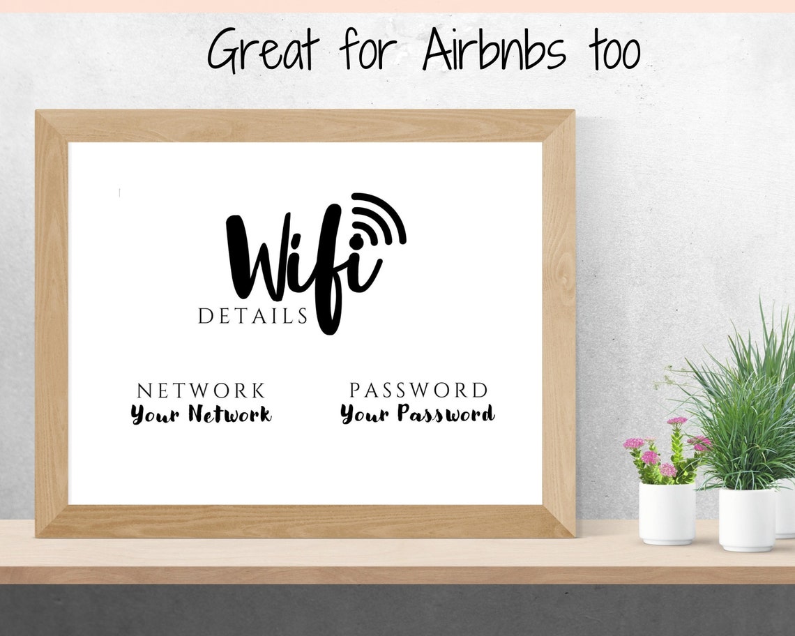 Wifi Password Sign Editable Wifi Sign Printable Template Be - Etsy Canada