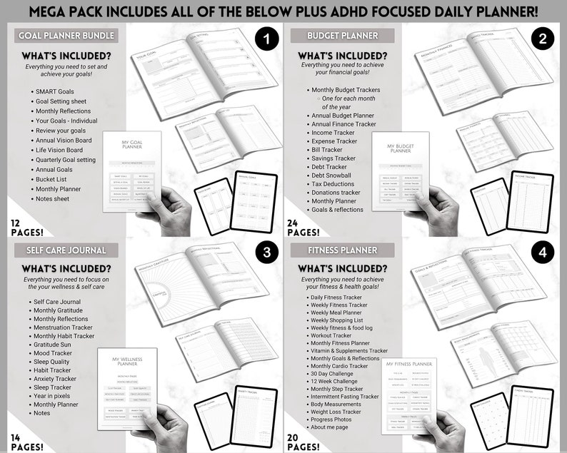 ADHD Planner BUNDLE Printable ADHD Life Planner Adhd Symptom - Etsy