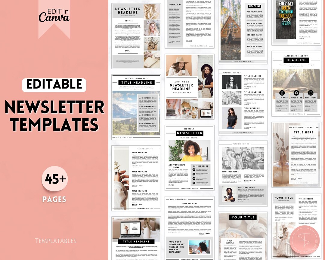 EDITABLE Newsletter Template, 45+ Canva Templates, Monthly, Real Estate ...