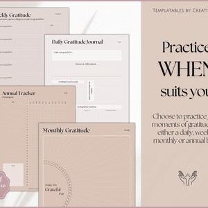 Printable Gratitude Journal BUNDLE Mindfulness Log, Gratitude Template ...