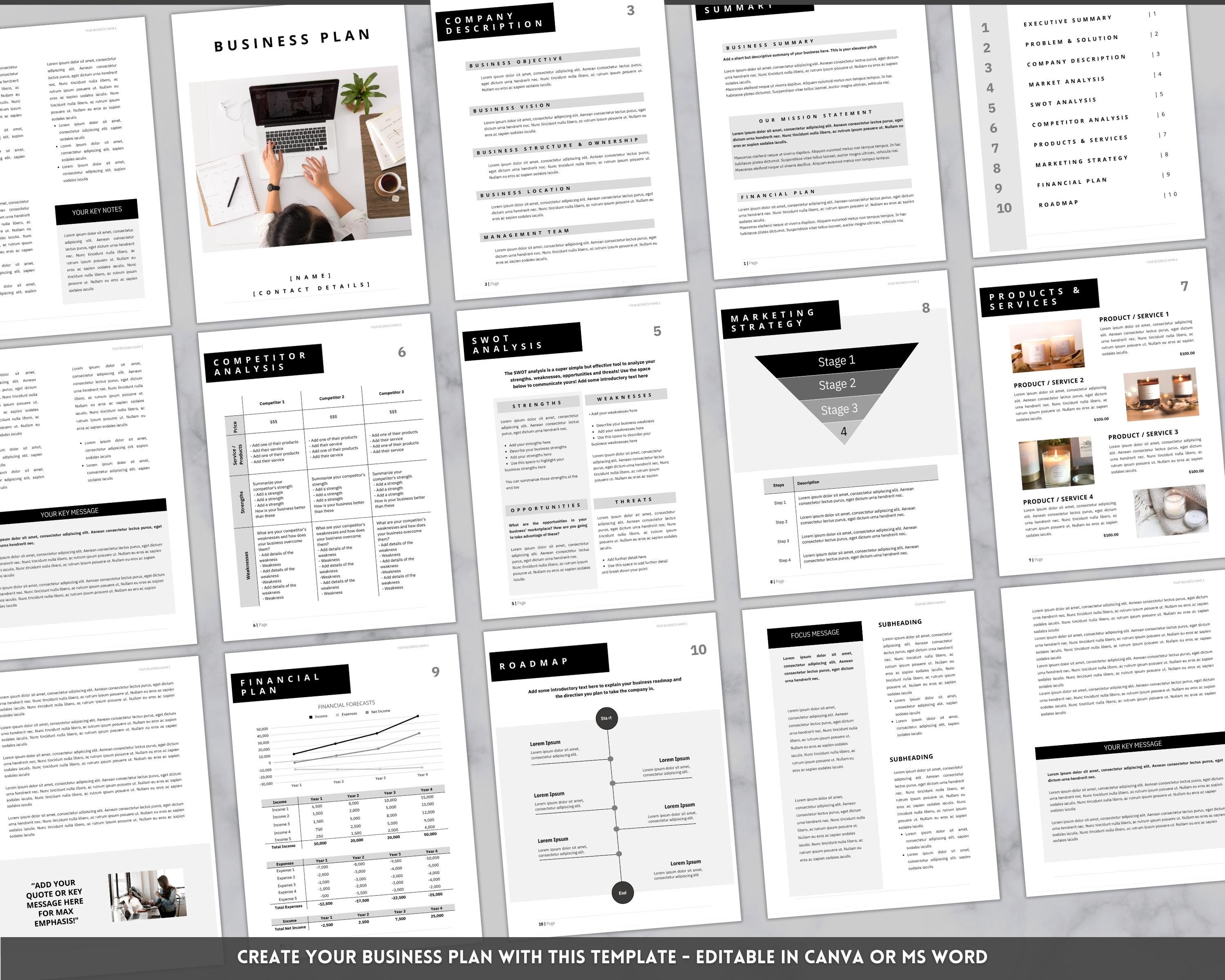 Business Plan Canva Template, Small Business Planner Proposal, Start up ...