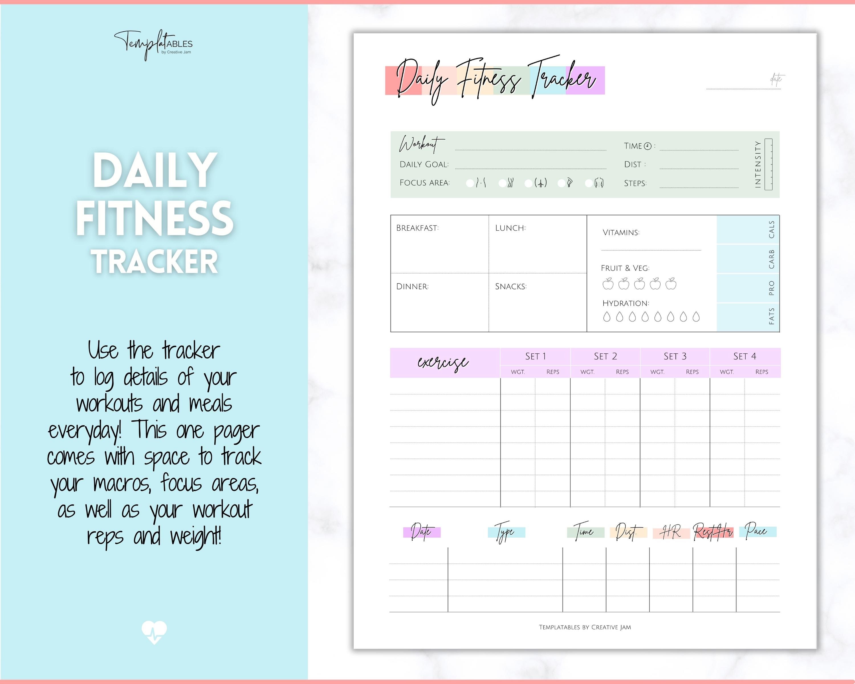 Fitness Planner Weight Loss Tracker BUNDLE Workout Planner | Etsy