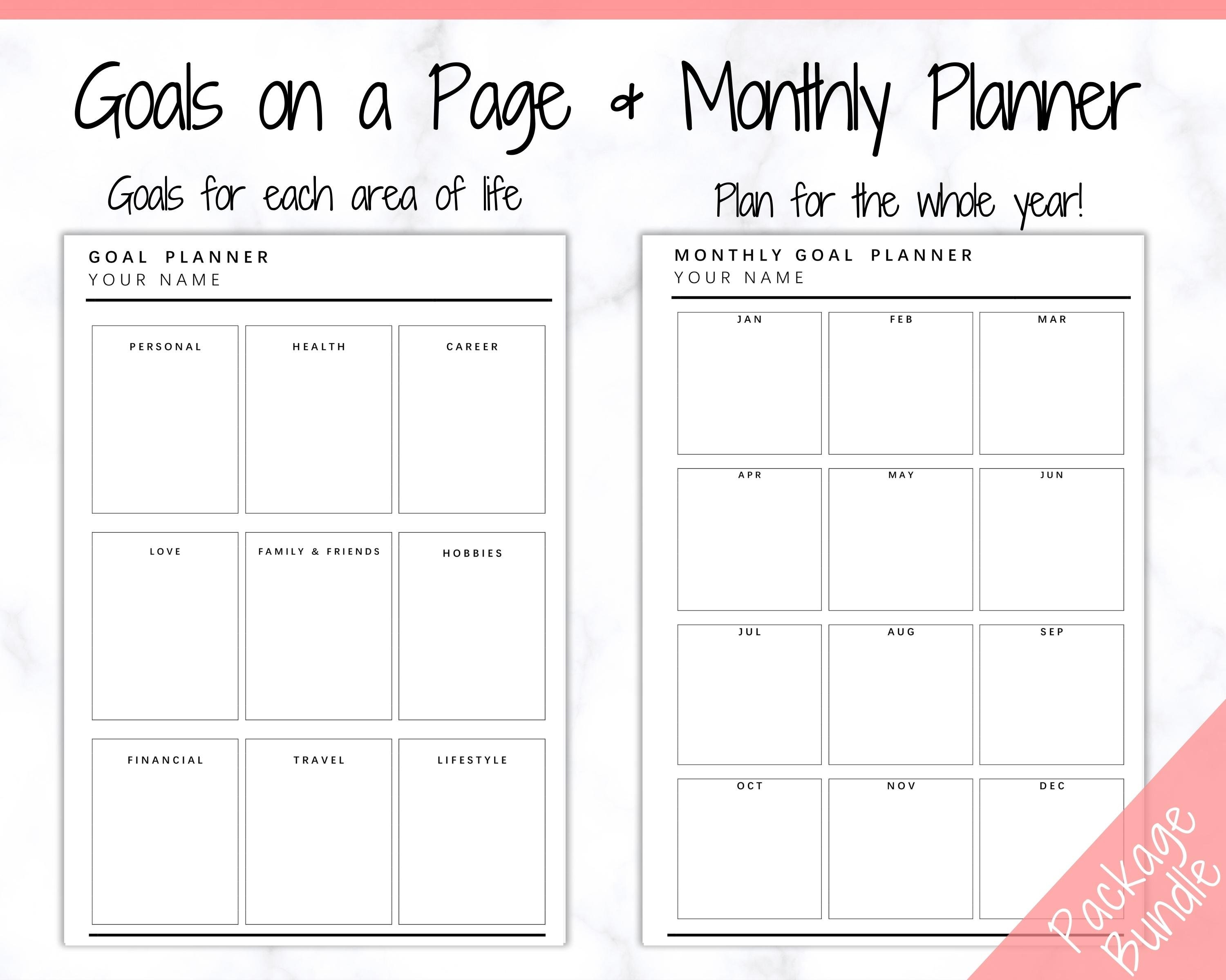 EDITABLE Goal Planner, 2024 Goals Tracker, Goal Planner Kit, 2024 New ...