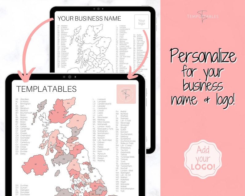 UK Postcode Sales Map Business Sales Map Color in Map Etsy - Etsy