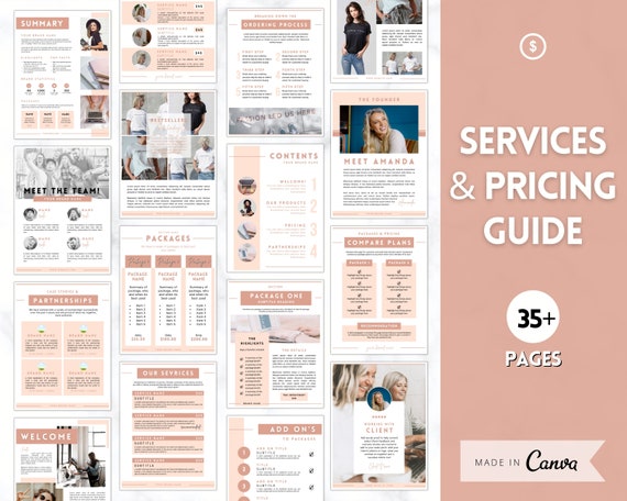 Services & Pricing Guide Template Editable Canva Ebook Price - Etsy UK