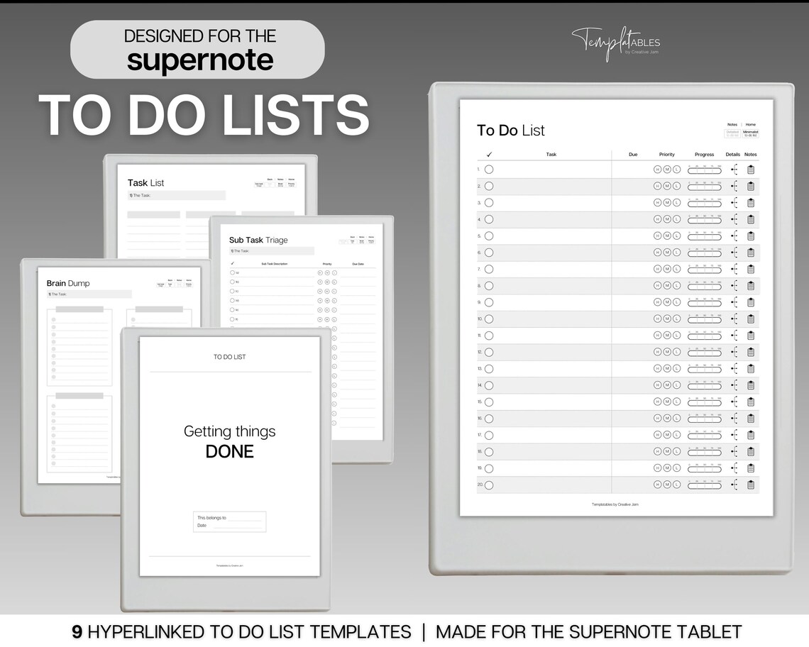 Digital to Do List, Supernote Template, Digital Task List, Brain Dump ...