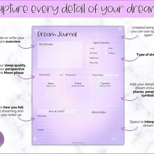 Printable Dream Journal, 10 Page BUNDLE, Dream Analysis, Dream ...