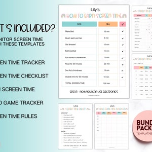 Editable Screen Time Checklist BUNDLE, Screentime Rules, to Do List for ...