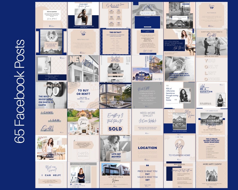 65 REAL ESTATE Facebook Post Templates. Realtor Facebook | Etsy