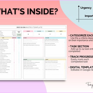 Priority Matrix, Task Decision Tracker Template, Google Sheets ...