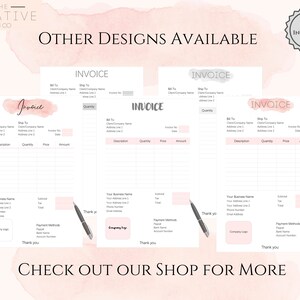 INVOICE TEMPLATE Order Form, EDITABLE Custom Receipt Template ...