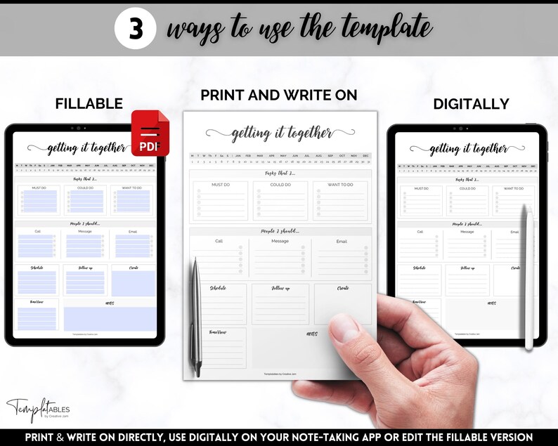 EDITABLE Brain Dump Template BUNDLE to Do List Printable - Etsy