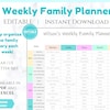 Printable Weekly Family Schedule, Spaces to Plan for 2 to 6 People ...
