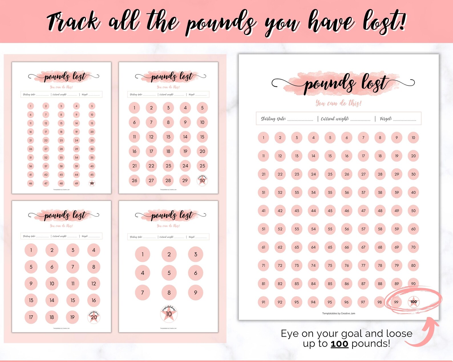 Weight Loss Tracker, Weightloss Journal, Fitness Planner Printable ...