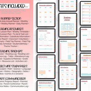 Academic Planner, 2024 2025 Digital Teacher Planner, Lesson Plan ...