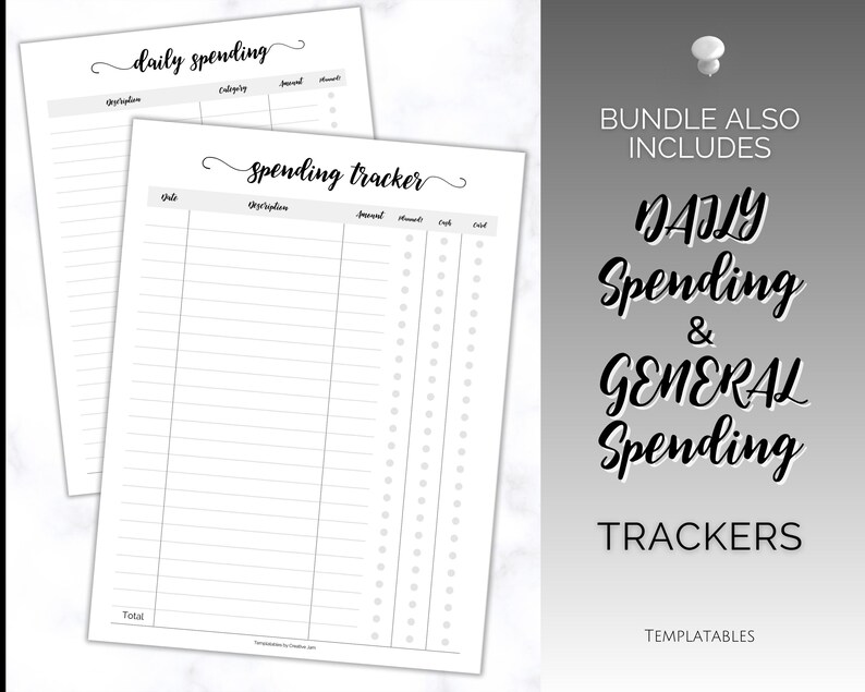 Weekly Spending Tracker, Printable Spending Log, Weekly Budget Planner ...