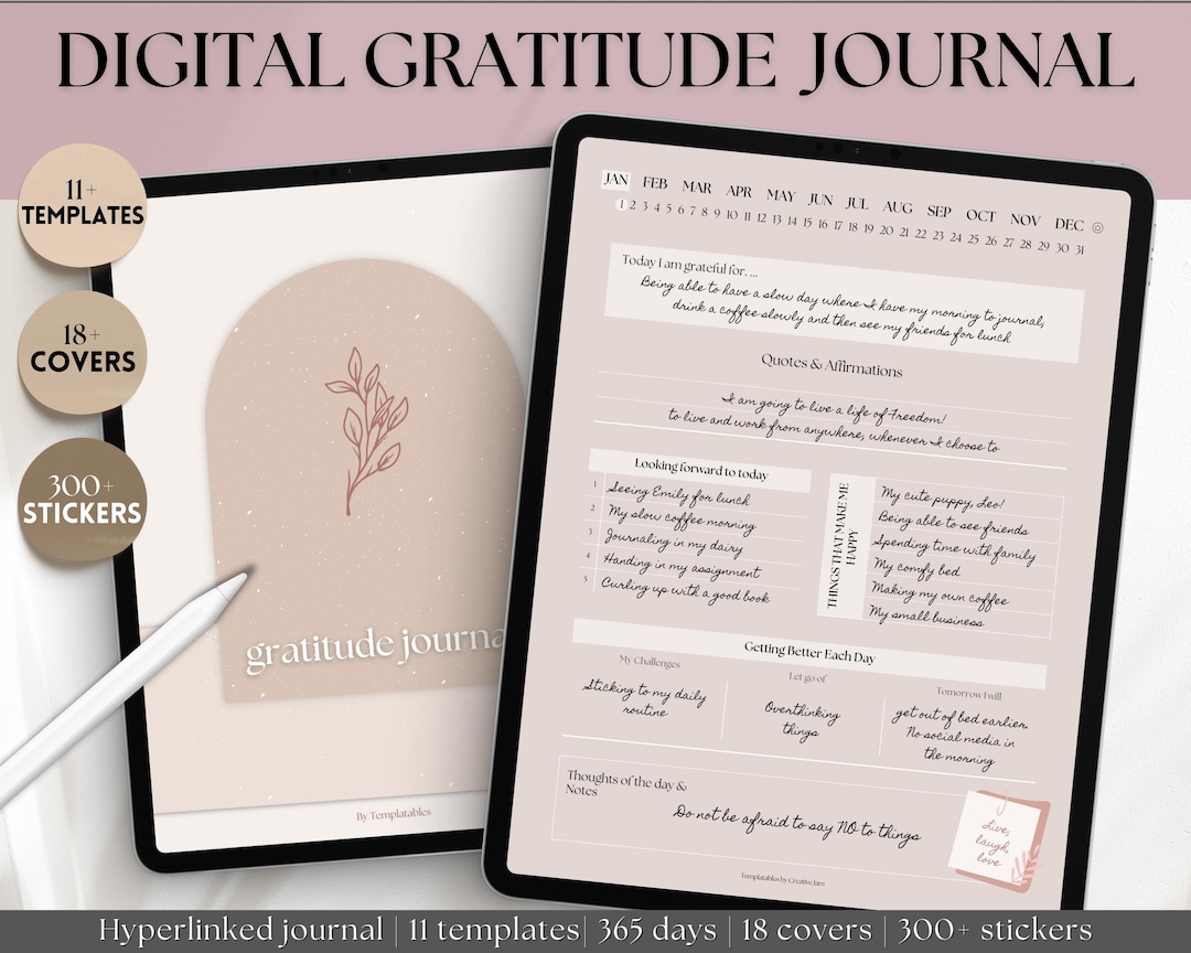 Digital Gratitude Journal, Daily Mindfulness Journal, Goodnotes Digital ...