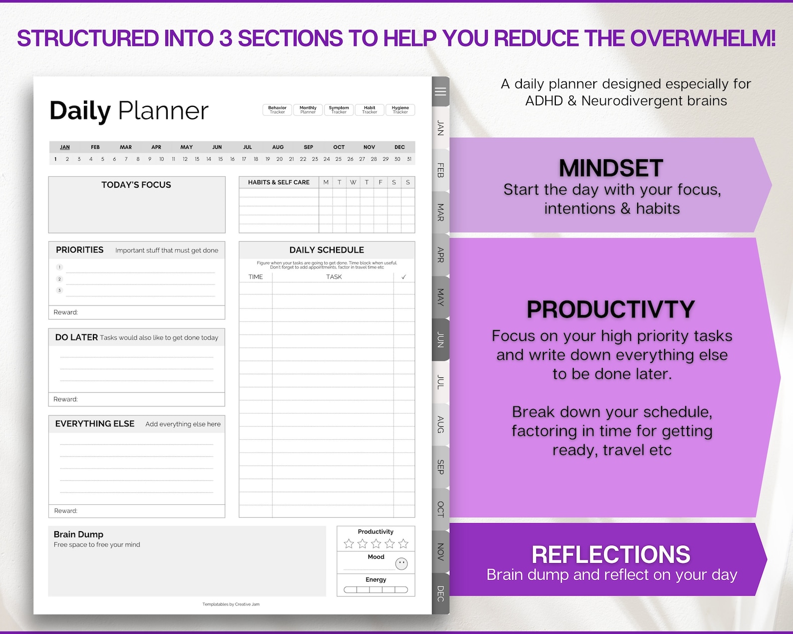 Onenote Planner, ADHD Digital Planner, Neurodivergent Adults, Brain ...