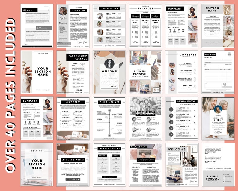 Business Proposal Template Project Proposal 40 Editable - Etsy