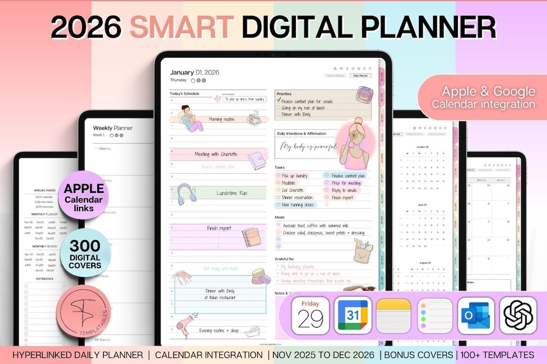 COLORFUL Digital Planner, 2026 Goodnotes Planner, Daily Weekly, Monthly ...