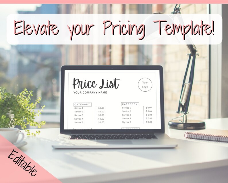 PRICE LIST Template Editable. Printable Price Sheet Price - Etsy