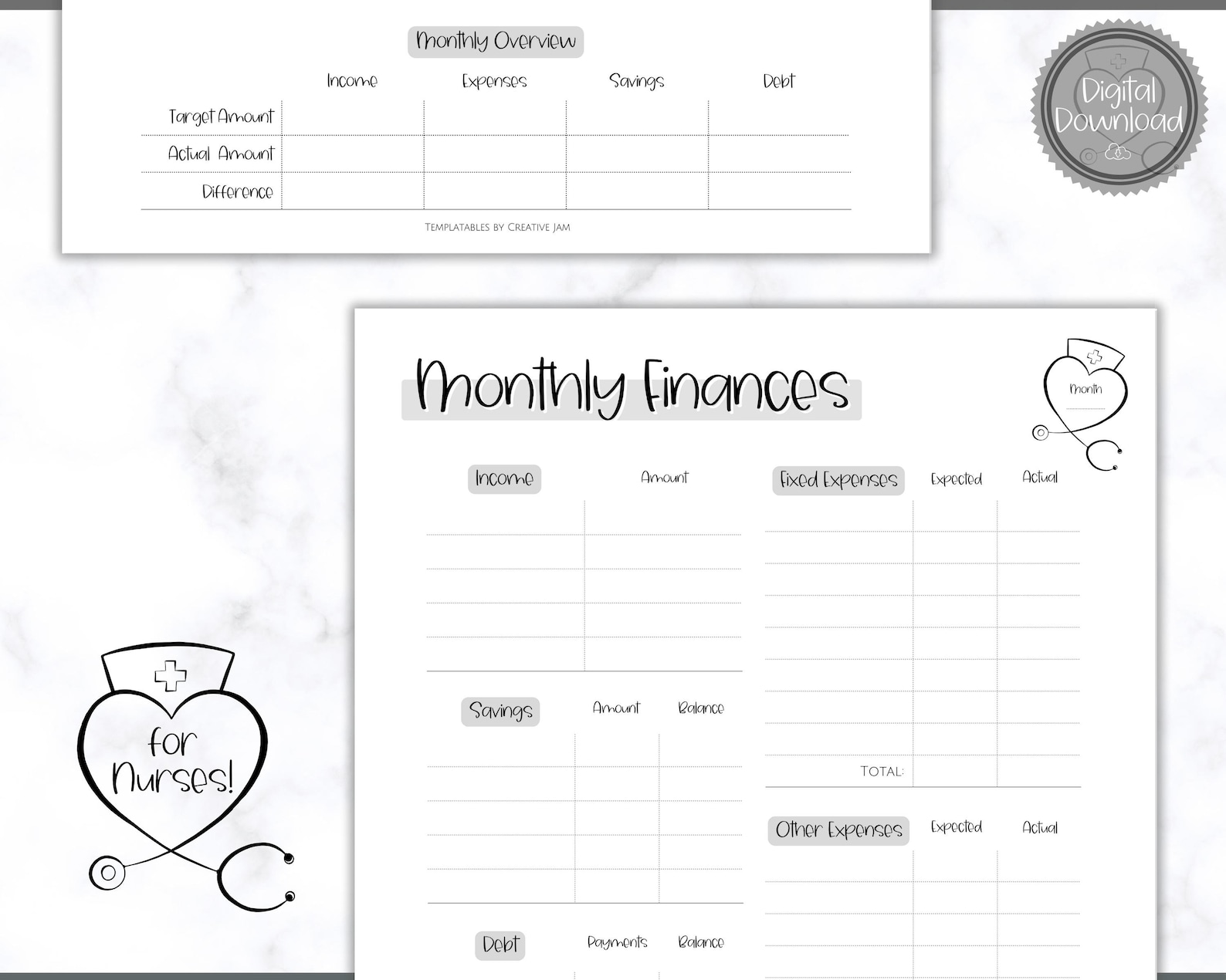 Ultimate NURSE Budget Planner Printable BUNDLE Financial - Etsy