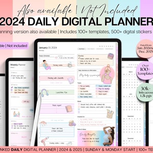 2024 Monthly Planner, Hyperlinked Digital Calendar, Monthly Planner ...