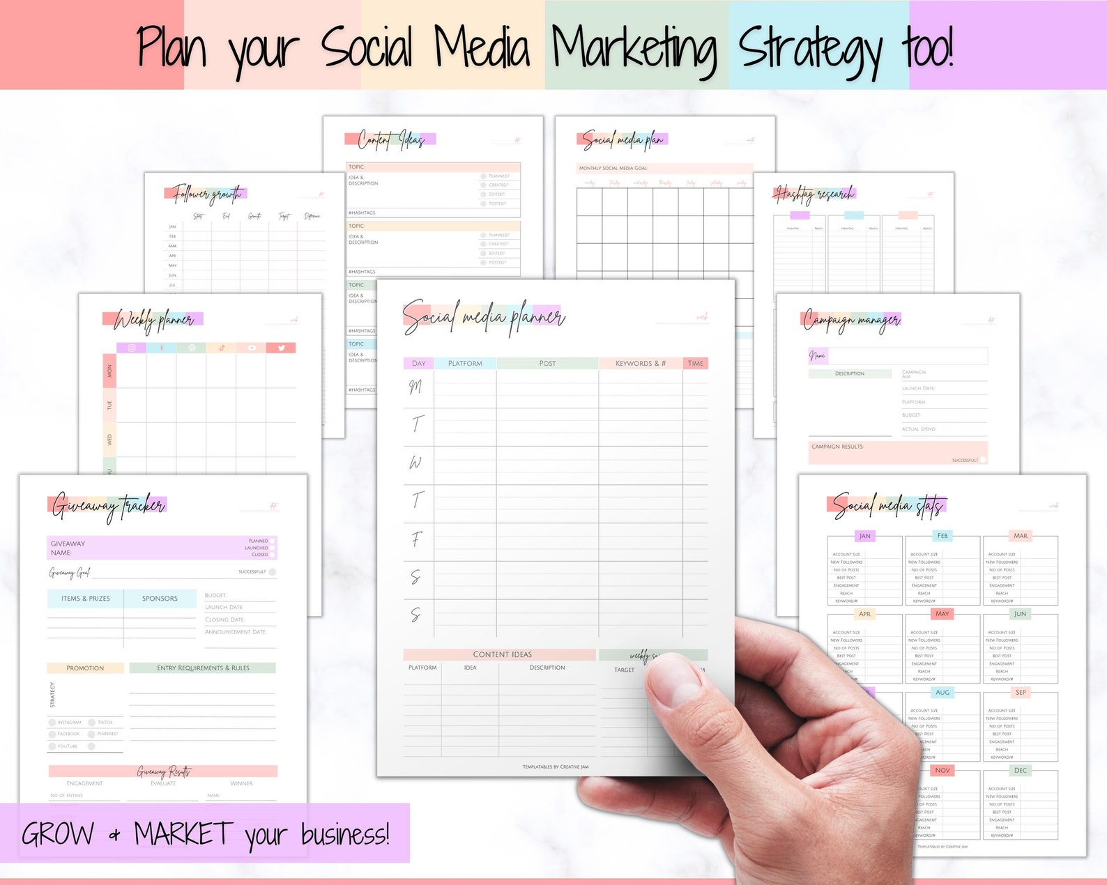 Side Hustle Planner Printable BUNDLE Small Business Planner - Etsy