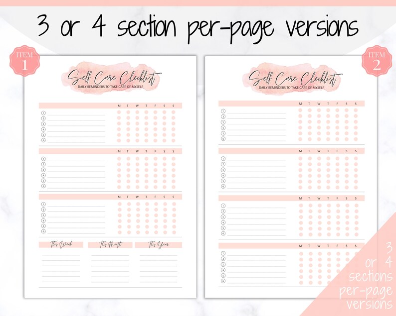 Self Care Planner Self Care Checklist Selfcare Journal Etsy Uk