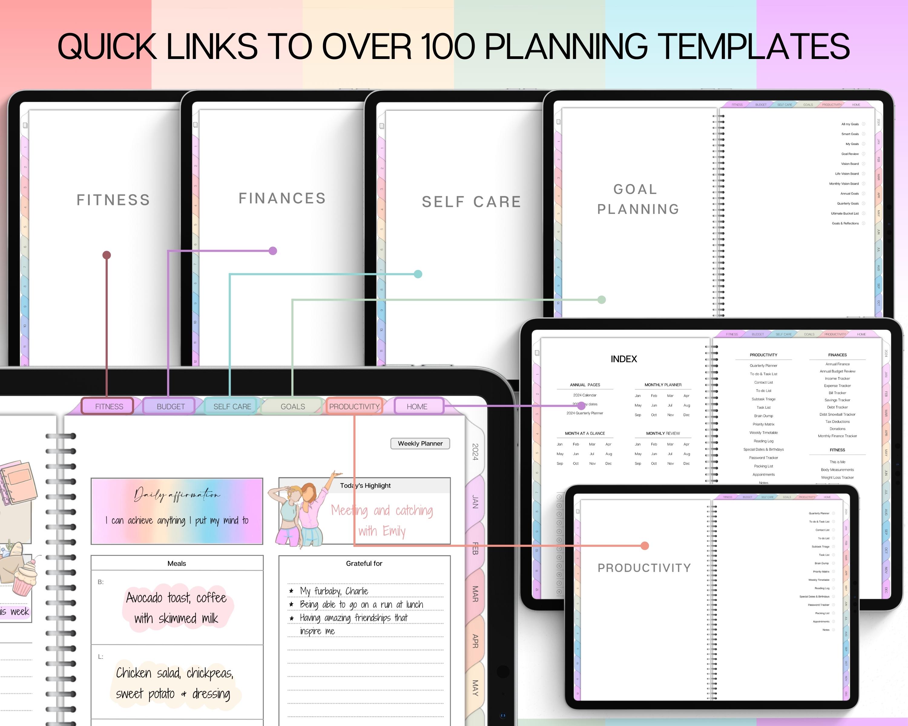 COLORFUL Digital Planner, 2025 Goodnotes Planner, Daily Weekly, Monthly ...