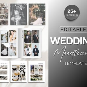 Wedding Mood Board Template, Editable Wedding Vision Board, Digital ...