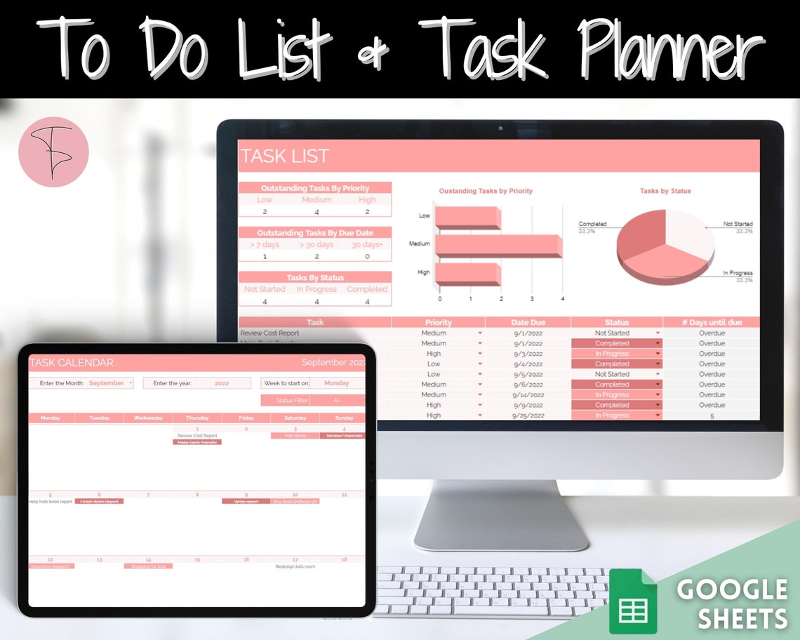 To Do List Template Google Sheets Undated Planner Editable - Etsy