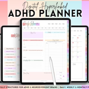 ADHD Digital Planner, Daily Planner for Neurodivergent Adults, Brain ...