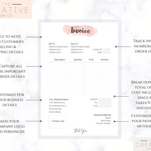 INVOICE TEMPLATE Order Form, EDITABLE Custom Receipt Template ...