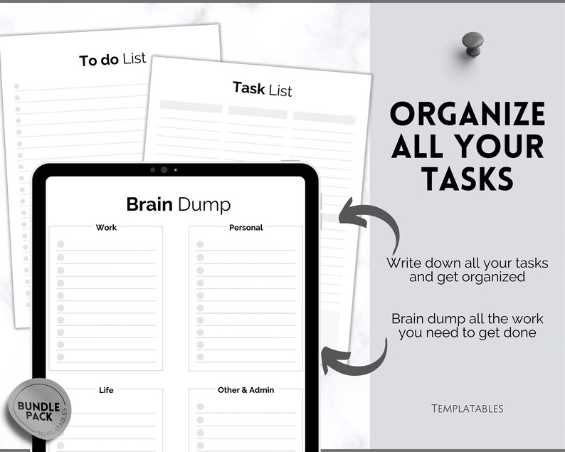 Task Triage, to Do List Printable, Brain Dump Template, Task Checklist ...