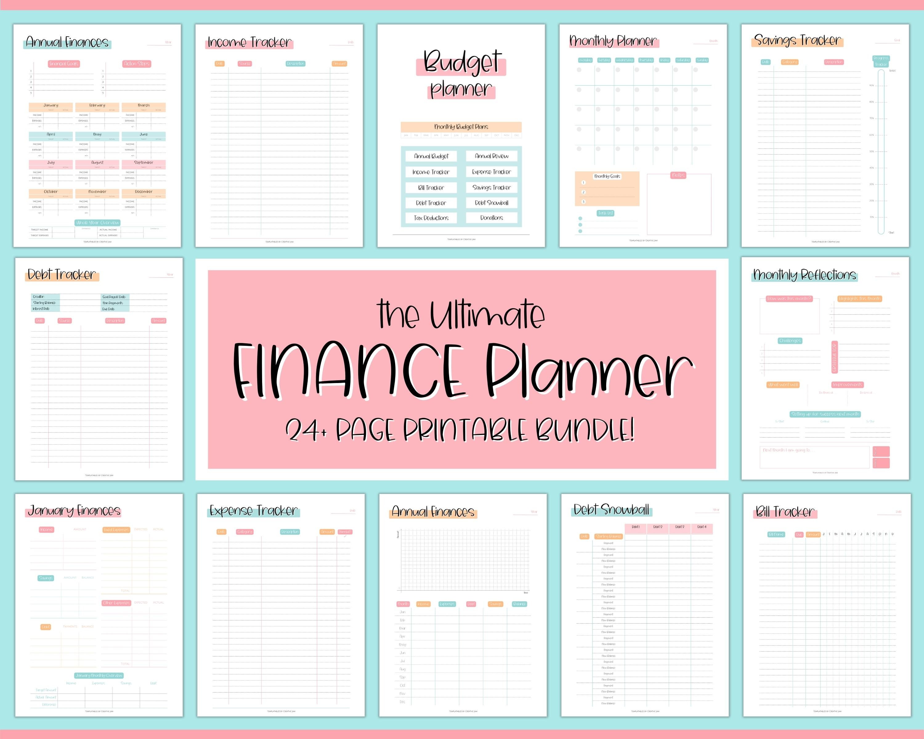 A5 Finance Planner BUNDLE! Budget Planner Templates, Financial Savings ...