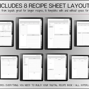 Digital Recipe Book for Kindle Scribe, Recipe Template, Digital Meal ...