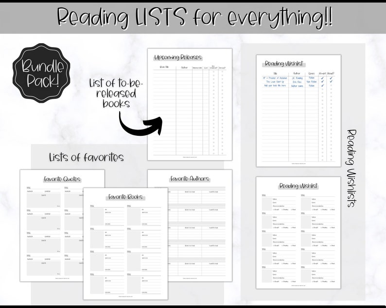 Reading Log Book Tracker Printable Reading Challenge Book - Etsy UK