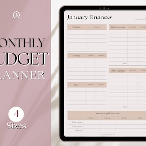 SIMPLE MONTHLY Budget Planner Printable, Financial Tracker Template ...