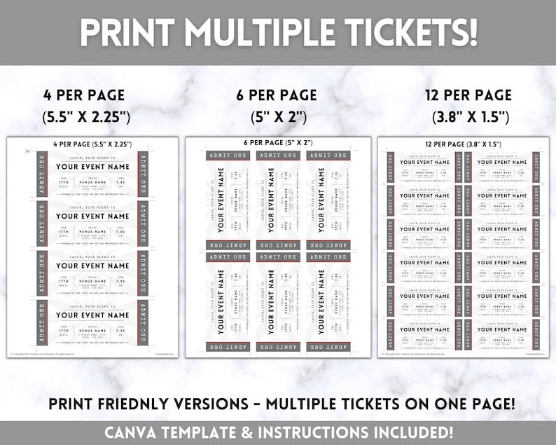 Event Ticket Template EDITABLE DIY Event Printable Surprise - Etsy UK