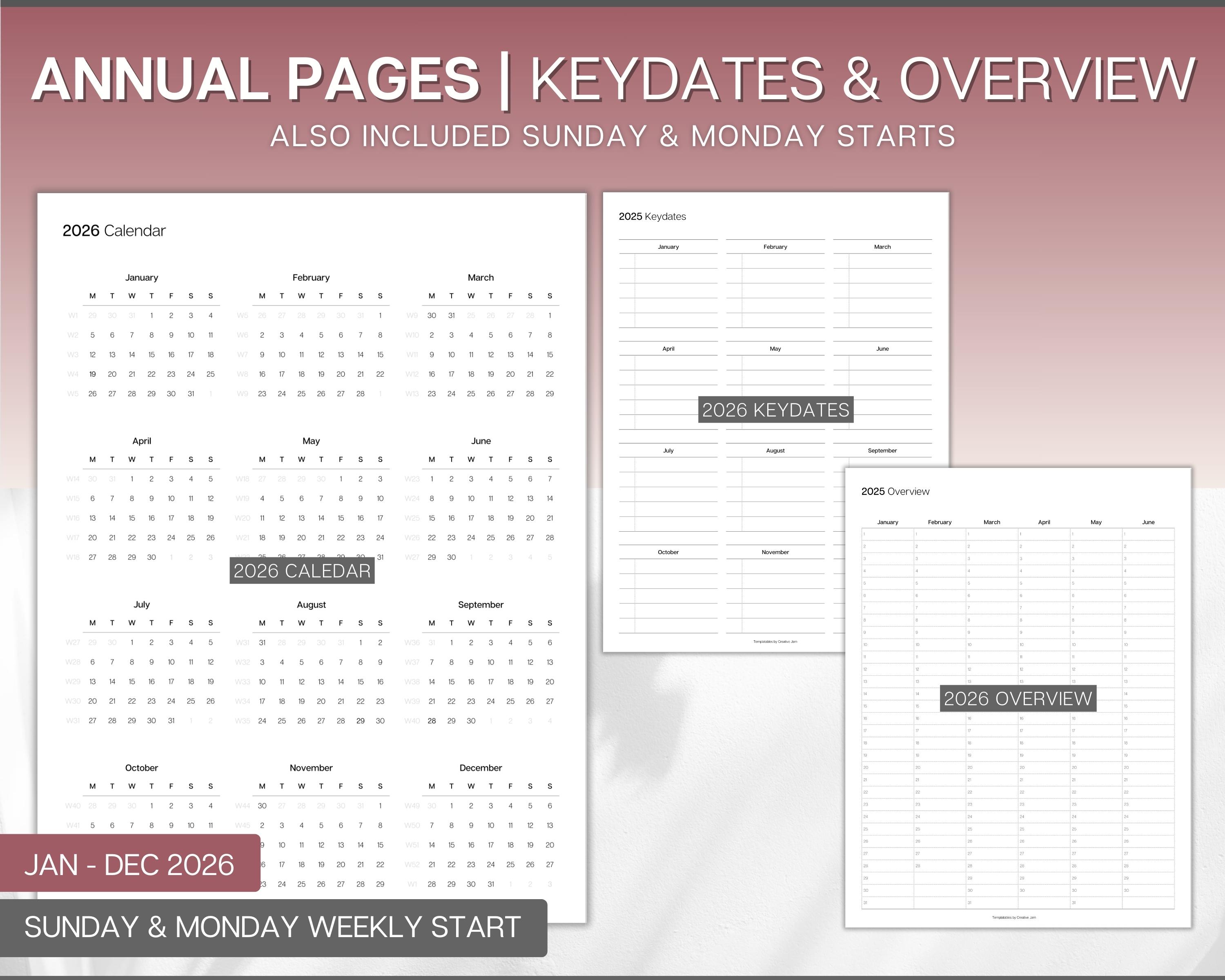 2026 Planner, DATED 2026 Printable Planner, Daily, Weekly, Monthly ...
