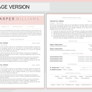 Professional Resume Template Word. CV Template Professional, CV Design ...
