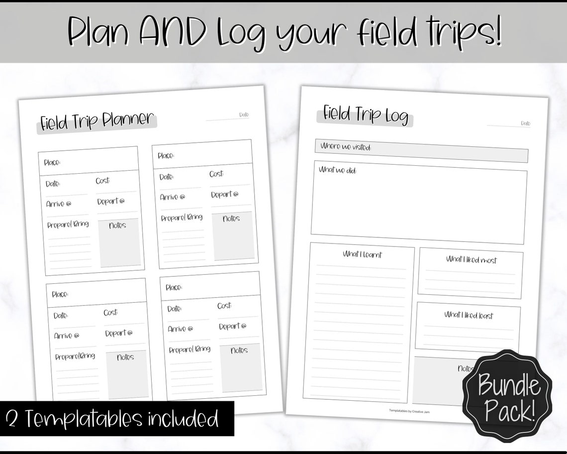 Field Trip Planner BUNDLE Printable Field Trip Log - Etsy