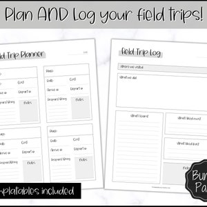 Field Trip Planner BUNDLE, Printable Field Trip Log, Homeschool Planner ...